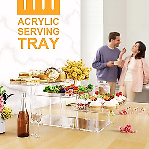 Upgraded! Bakzon Dessert Table Display Set, Acrylic Cupcake Buffet Dessert Risers Stands, Tier Serving Trays Holder for Weddings Baby Shower Tea Party