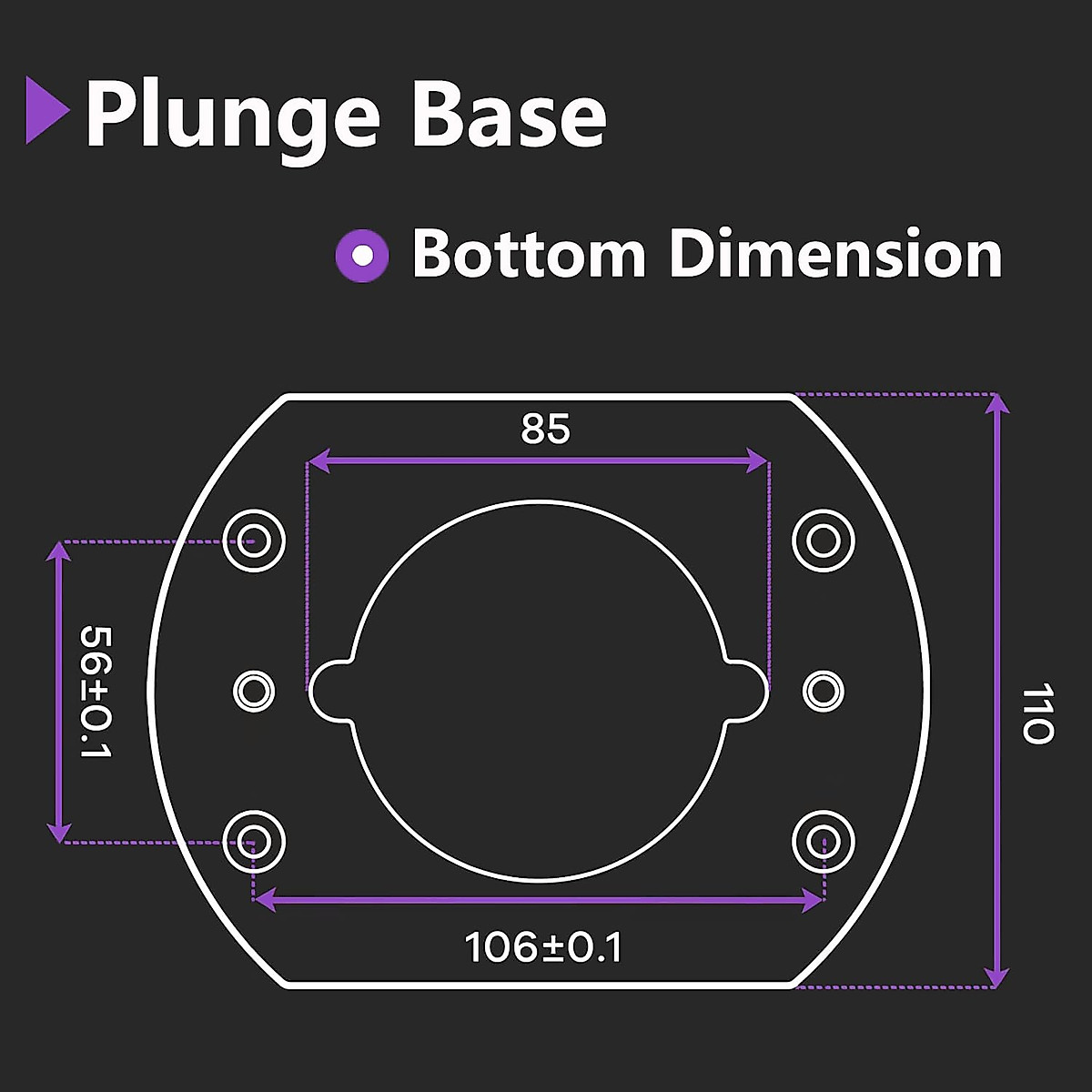 Dobetter Plunge Router Base For Compact Router, Aluminum Plunge Router Bracket Compatible with 65mm Diameter Palm Router-DBPB700