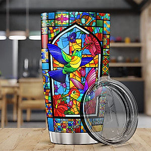 CUBICER Hummingbird Tumbler With Lid For Women Girl Teens Loves Hummingbirds Bird Lovers Decor Home Coffee Travel Stainless Mugs 20 Oz Glasses Drinking Kitchen Accessories Gifts