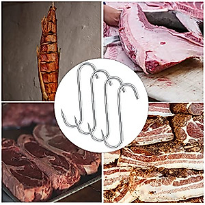8 Pcs Meat Hook 8 Inch 10 mm Stainless Steel Hanging Meat Hook Butcher Hooks Processing S Shaped Meat Equipment Heavy Duty Meat Hanging Hooks Meat Hangers for Beef Sausage Fish Turkey Chicken Ribs