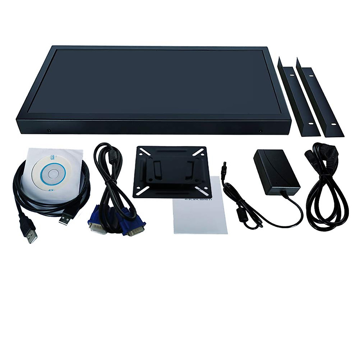 iChawk 19'' inch PC Monitor 1440x900 16:10 Widescreen HDMI-in USB Mteal Case Embedded Open Frame Wall-Mounted Industrial 4 Wires Resistive Touch LCD Screen Display with Built-in Speaker K190MT-592R