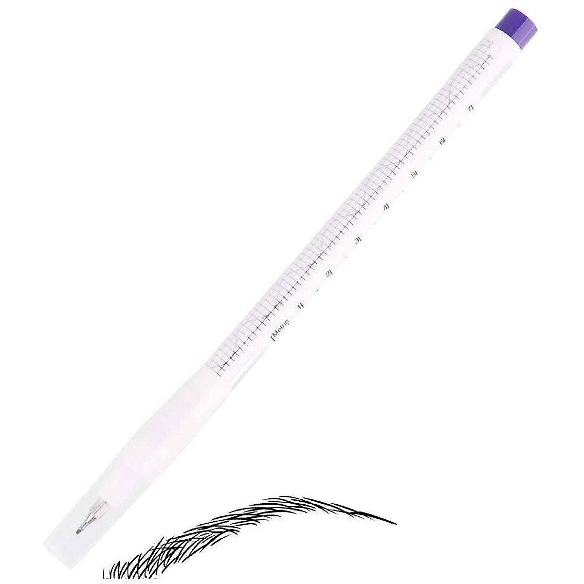 Beauty7 Tattoo Skin Markers Pen Piercing Eyebrow Tattoo Pen Surgical Tip 0.5mm/1mm Body Art Scribe Marking Tool with Ruler (1 Pack)