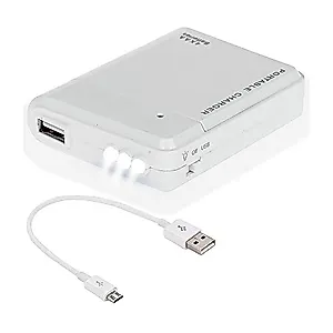 Success4Sport Portable AA Battery Travel Charger Works for GoPro Hero6 4k and Emergency Re-Charger with LED Light! (Takes 4 AA Batteries,USB-C) [White]