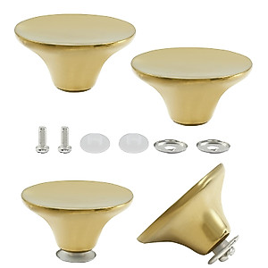 Unlorspy 4 Sets Solid Dutch Oven Knob,45 x 23 x15mm (Top Dia*H*Base Dia) Stainless Steel Universal Dutch Oven Pot Knob Cast Iron Replacement Handle (Gold)