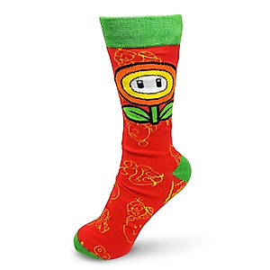 Controller Gear Super Mario Evergreen - 3 Pack Super Mario Merchandise Crew Socks
