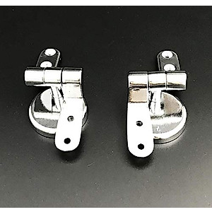 1 Pair Zinc Alloy Toilet Seat Hinge Mountings with Bolts Screw and Nuts Top Tightening Toilet Lid Hinge Toilet Replacement Part for Flush Toilet Cover