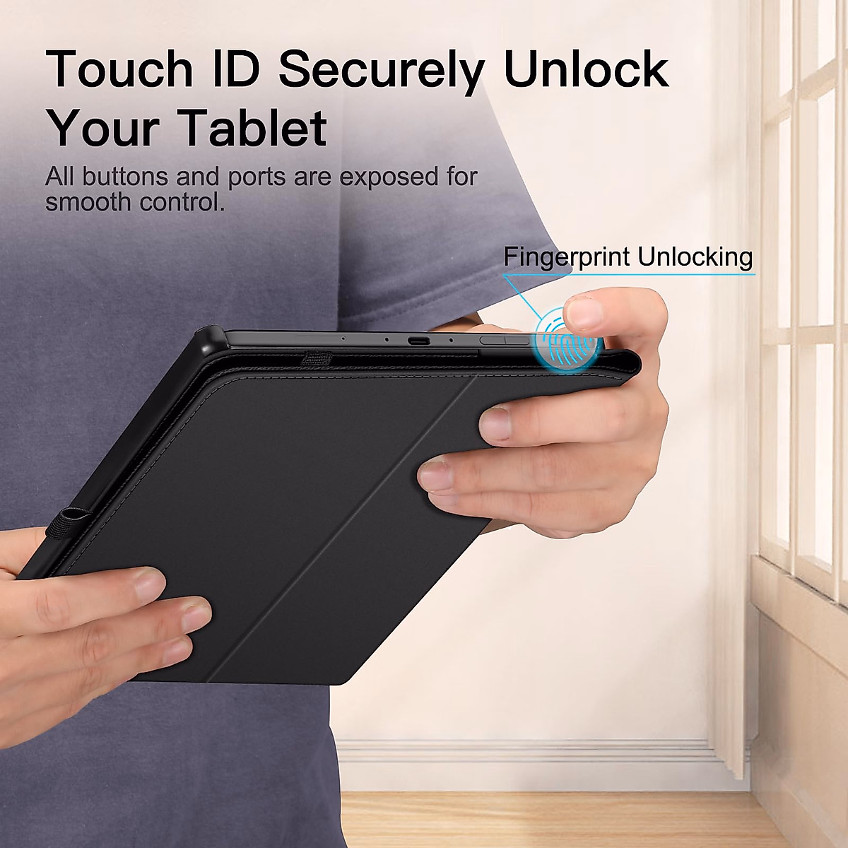 Fintie Folio Case for Amazon Fire Max 11 (13th Generation, 2023 Release) - Premium Vegan Leather Slim Fit Folding Stand Cover for Fire 11 Max Tablet with Auto Sleep/Wake, Black