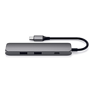 Satechi USB C Hub Multiport Adapter, USB C Docking Station with 4K HDMI, 60W USB C PD Charging, 2 USB-A, for MacBook Pro/Air M1 M2 M3, Dell, HP, Surface, Lenovo - Space Gray