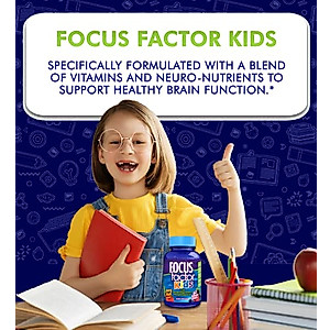 Focus Factor Kids Complete Daily Chewable Vitamins: Multivitamin & Neuro Nutrient (Brain Function) w/Vitamin B12, C, D3-60 Count