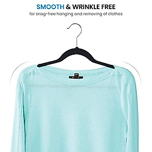 ZOBER 25pk Non-Slip Rubber Coated Hangers, Space Saving & 360° Swivel Hook