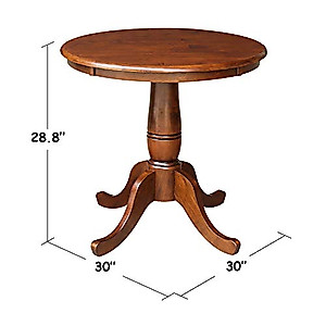 International Concepts 30-Inch Round Pedestal Dining Table, Espresso