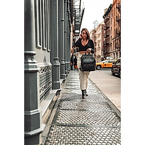 ZEPOL NEW YORK Leather Diaper Bag Backpack with Changing Pad, Stroller Straps (Leia Bag)