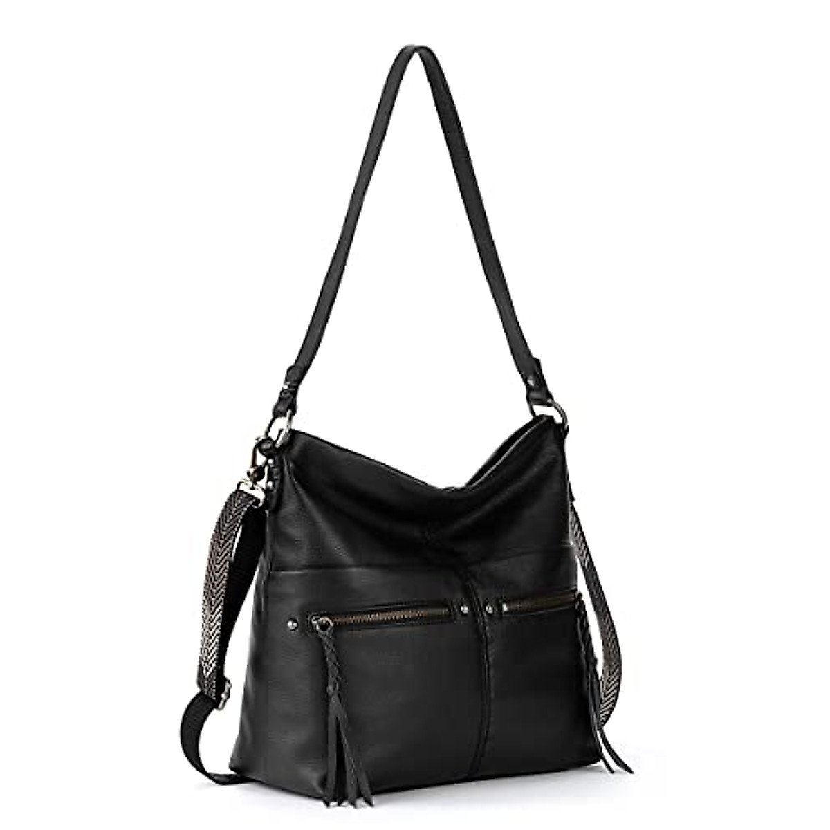 The Sak Ashland Bucket Bag in Leather, Black Solid