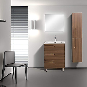 Eviva Joy 24" Graywood Freestanding Bathroom Vanity w/White Integrated Top