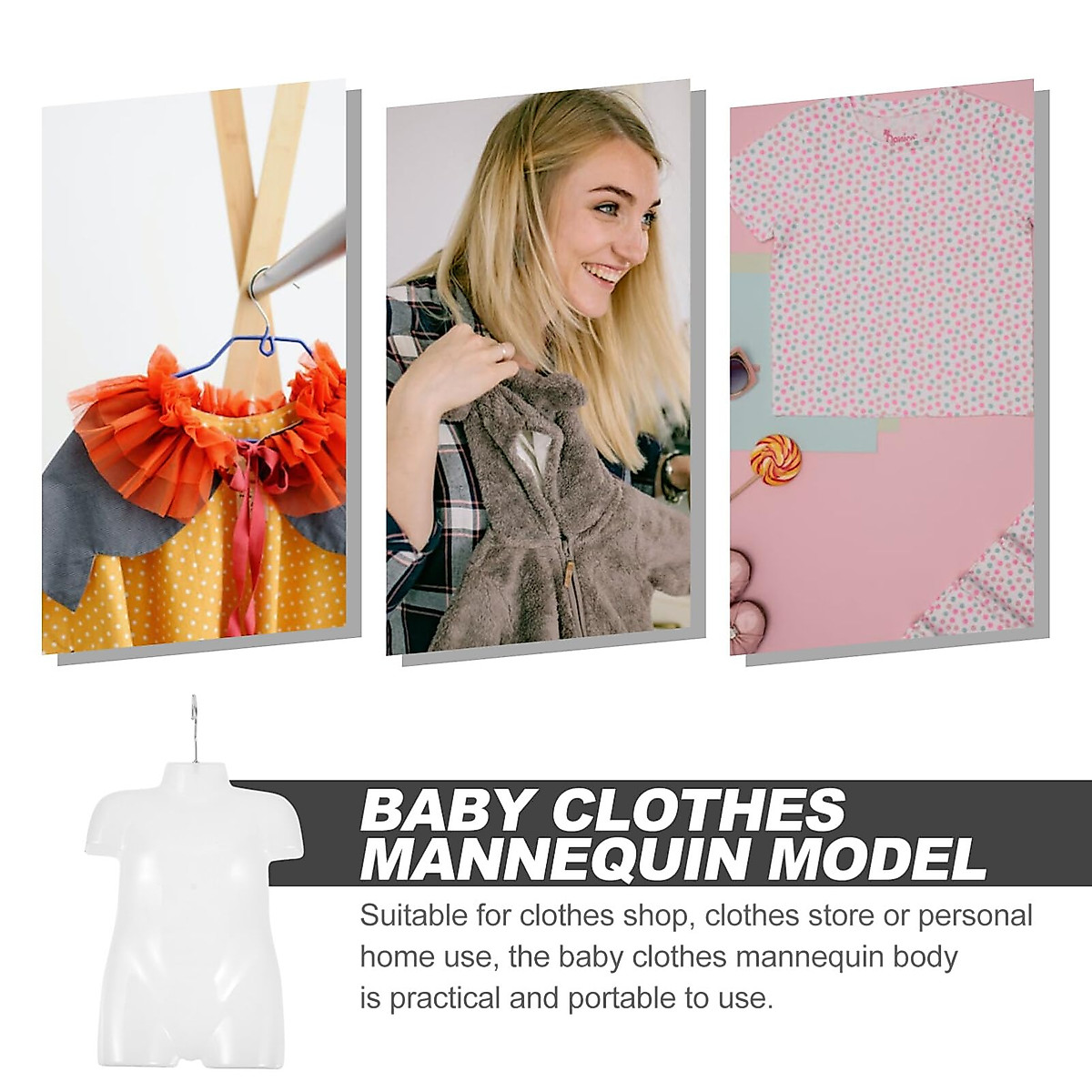 Mannequin Torso, Dress Form Hollow for Hanging, Use at Craft Shows, Photos or Display, White