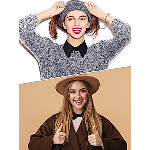 Giegxin 2 Pcs Dickey Rhinestones Fake Collar for Women Embellished Detachable Half Shirt Choker False Collar(Black, White,Simple Style)