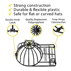 Ballcap Buddy - Original and Patented Hat Cleaner, Hat Washer for Washing Machine or Dishwasher, Cap Washer Frame for Flat & Curved Hats, Black, Made in USA