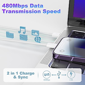 iPhone Charger [Apple MFi Certified] Long Lightning Cable 6 FT 3 Pack Fast Charging Durable USB Cable Compatible with iPhone 14 13 12 11 Pro Max XR XS X 8 7 6 Plus SE, iPad