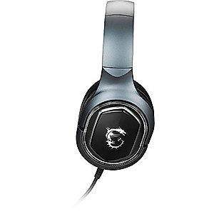 MSI Immerse GH50 Wired Gaming Headset, 7.1 Surround Sound, Foldable Metal Headband, RGB Mystic Light, Carrying Pouch Included, PC/Mac