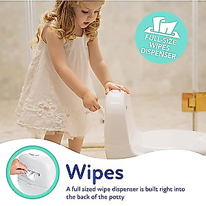 Nuby My Real Potty Training Toilet with Life-Like Flush Button & Sound for Toddlers & Kids, White