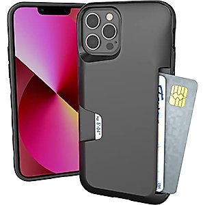 Smartish iPhone 12/12 Pro Wallet Case - Wallet Slayer Vol. 1 [Slim + Protective] Credit Card Holder (Silk) - Black Tie Affair
