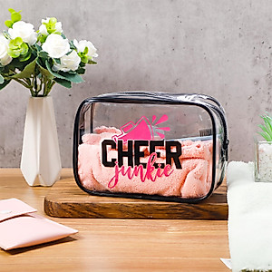 Abbylike 12 Pcs 7 x 4.7 x 2.4'' Cosmetic Bag Gifts Accessories for Makeup Bags PVC Cheer Case Clear Toiletry Zipper Pouch for Women Christmas Xmas