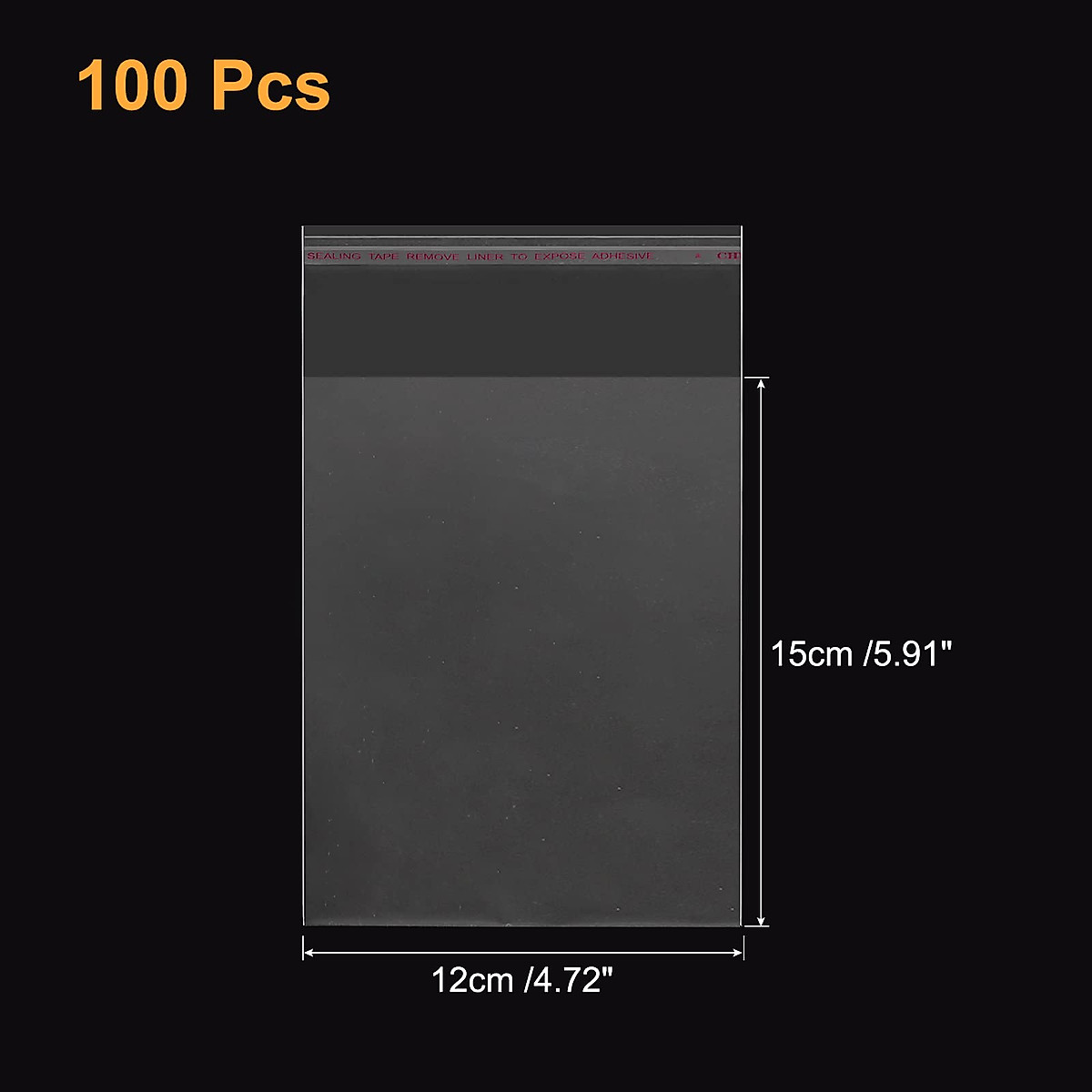 uxcell 100Pcs Clear Cello Bags, 4-5/8" x 5-3/4" Plastic Self Sealing OPP Cello Treat Bags Cello Poly Bags for Packing Cookies Candy Jewelry Gifts, Clear