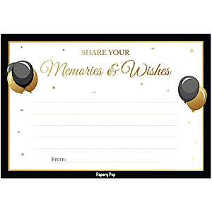 Share your Memories and Wishes (50 Cards Pack) - Any Occasion - Graduation Retirement Birthday Party Games Ideas Activities Supplies for Adults - Gender Neutral