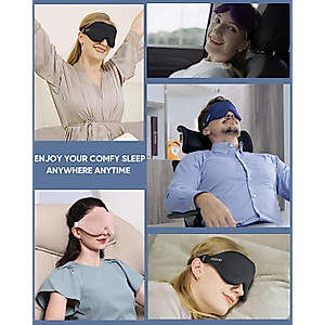 MZOO Sleep Eye Mask for Side Sleeper Men Women, Zero Eye Pressure 3D Sleeping Mask, Light Blocking Patented Design Night Blindfold, Soft Eye Shade Cover for Travel, Pink