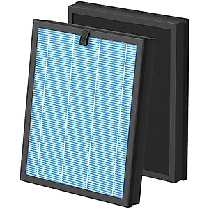 OFFICIAL MJ005H Replacement Filter for POMORON MJ005H Air Purifiers, High Efficiency HEPA Air Filter, 4-Stage Filtration, Activated Carbon Multi-Layer Filter for Dust Smoke Pet Dander Pollen, 2 Pack