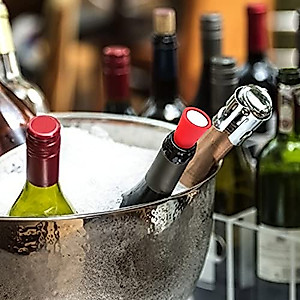 Sihuuu Wine Stoppers, Reusable and Unbreakable Sealer Covers-Silicone Stoppers to Keep Wine or Beer Fresh for Days with Air Tight Seal-Set of 4