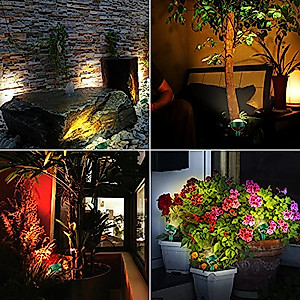 BIGMONAT Landscape Light USB Rechargeable, Color Changing Tree Spotlight Outdoor, RGB Garden Plant Lighting with Remote, Waterproof Ground Light for Patio Yard Pathway