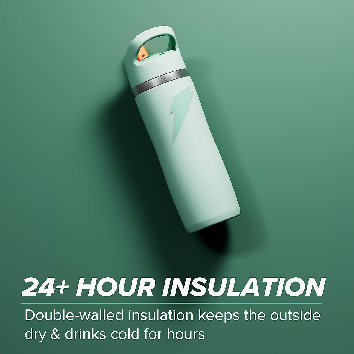 Gatorade 'Overtime' 22oz Stainless Steel Water Bottle, Straw Cap, Sage