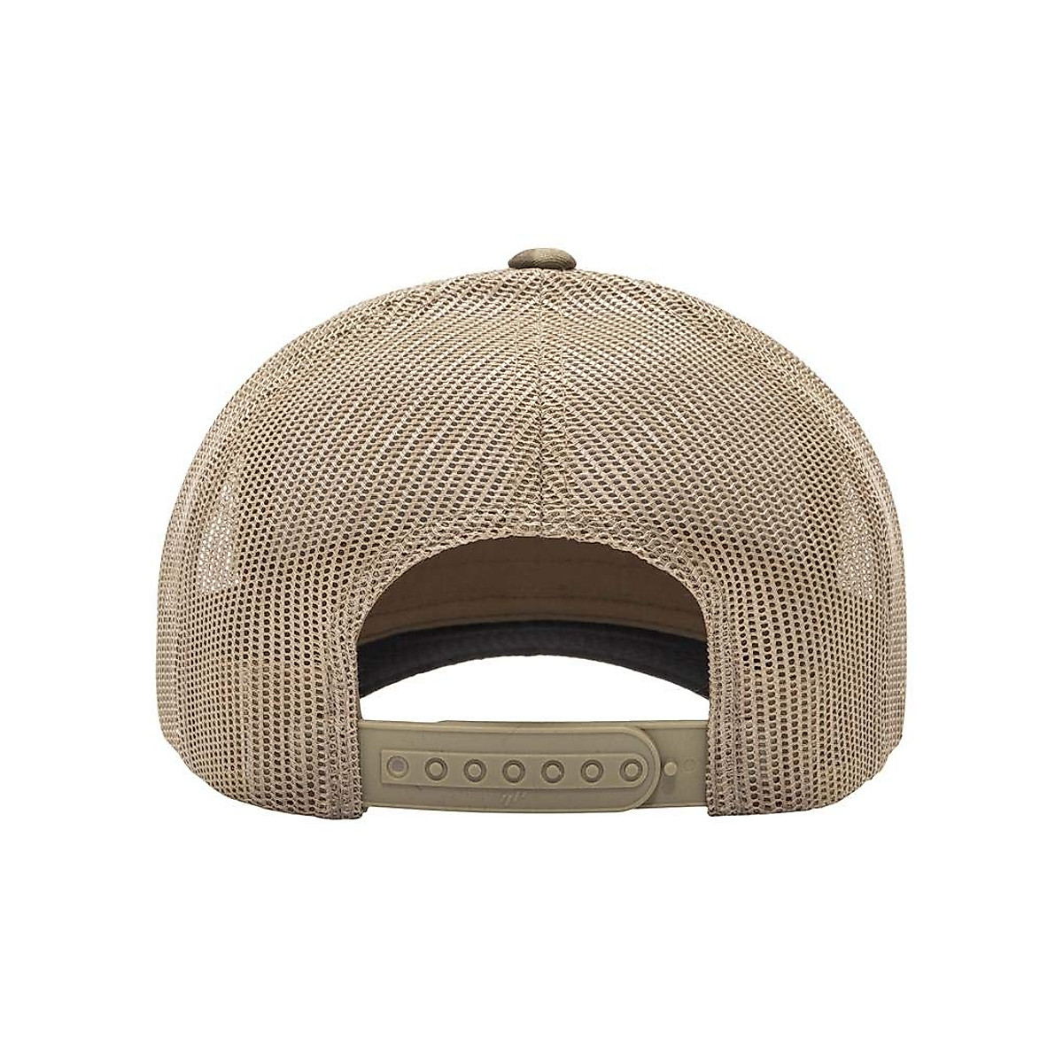 Yupoong 6606 Curved Bill Trucker Mesh Snapback Hat with NoSweat Hat Liner (Multicam Khaki, 1)