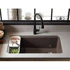 KOHLER K-6239-0 Riverby Rinsing Colander with Convenience Cutting Board, White 1.00 x 6.88 x 15.69 inches