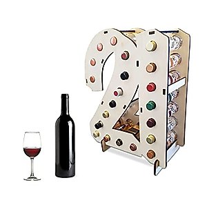 Wine Holder Shelf Mini Liquor Bottle Holder 21st Birthday Mini Liquor Bottle Holder Holds 21 Mini Bottles Birthday Gift for Girl Cat Stands for The Wall (A, One Size)