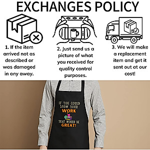 Teacher Black Apron - funny math teacher if you could just show your work Black Cooking Aprons