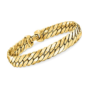 Ross-Simons Italian 14kt Yellow Gold Cuban-Link Bracelet. 7 inches