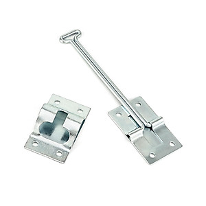 QWORK 4 Pcs 6" All Metal T-Style Door Holder Entry Door Catches for RV Trailer Camper Exterior Door Hold Hook Screws