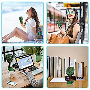 GAITIR Handheld Mini Fan, 3 IN 1 Small Portable Fan, USB Rechargeable Folding Personal Fans with Strong Airflow 2 Speeds, Lanyard, Multi-Functional, 4 Colorful, Foldable Hanging Desk fan
