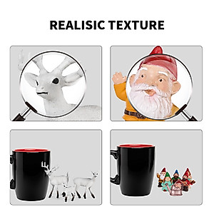 Gnome Family Dwarf Figures Whitetail Deer 9PCS Set Model Gnome Figures Forest woodland animals Figures Christmas Party Scene Decoration Tabletop Decoration Birthday Gift