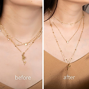 Meow Star Necklace Extender Sterling Silver Necklace Extenders Gold Chain Extenders for Necklaces Extender for Bracelet Anklet Set (Silver 2", 3",4", and 6")