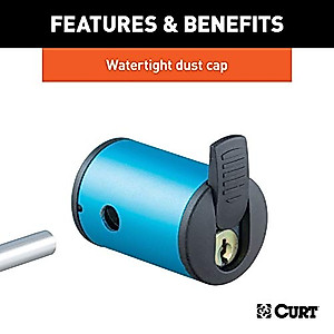 CURT 23505 Right-Angle Trailer Lock Set, 5/8-Inch Pin for 2-Inch Receiver, 1/4 x 3-Inch Coupler Span