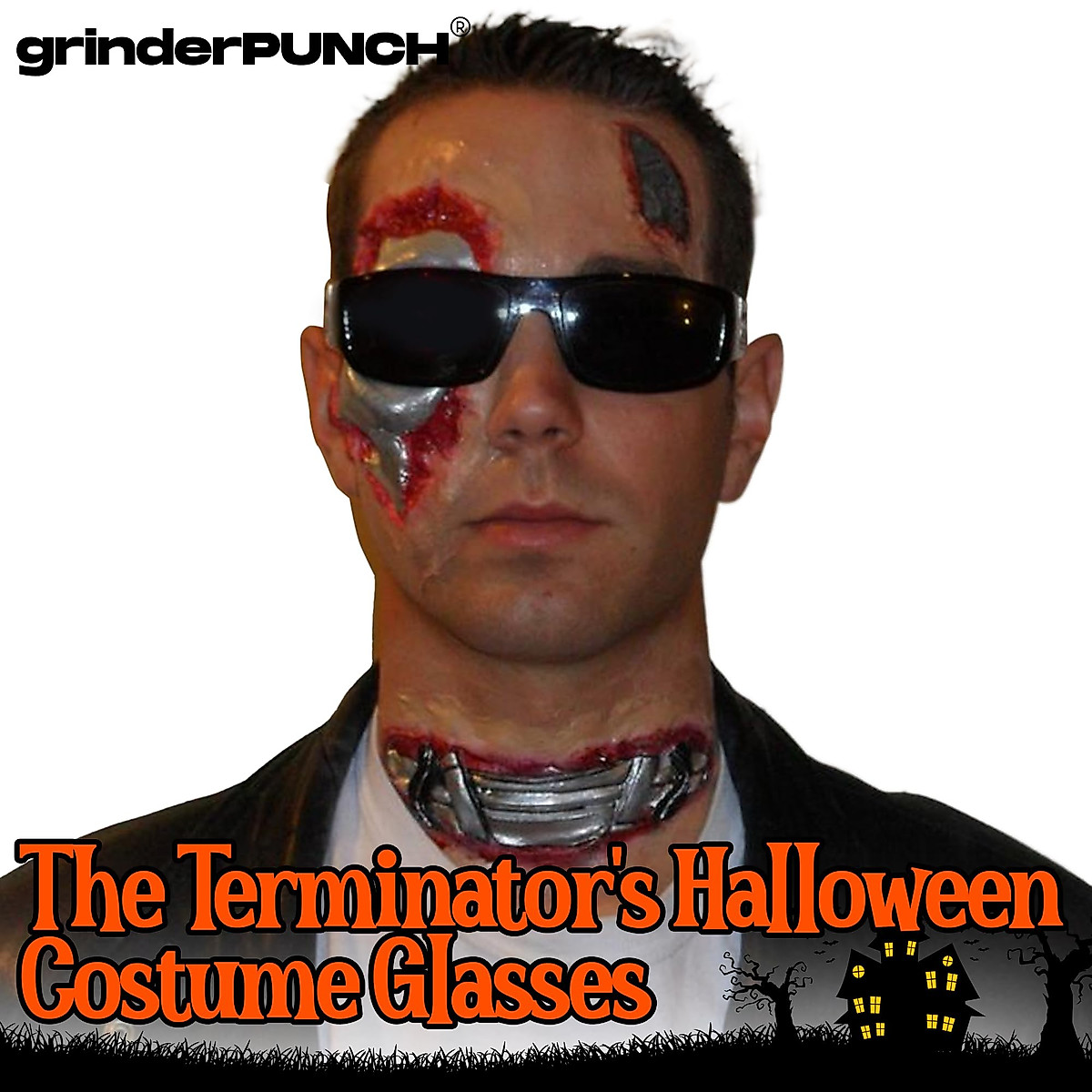 grinderPUNCH Mens Black Super Dark Sunglasses - Slim Wrap Around Gangster Style (Matte Black)