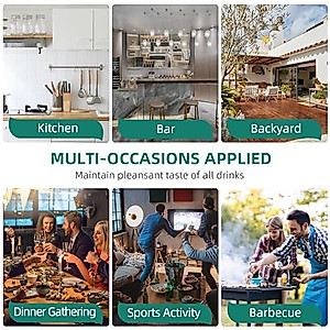 YITAHOME Drop in Ice Chest 47L/ 49.7Qt, 22''L x 17''W x 12''H with Cover, 304 Stainless Steel Drop in Cooler, Drop in Ice Bin for Cold Wine Beer, Included Drain pipe and Drain Plug