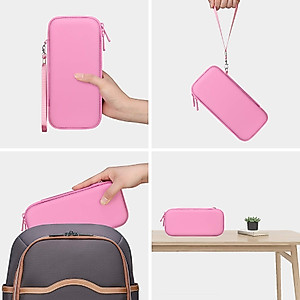 BOVKE Hard Storage Case for Blaze Evercade EXP Handheld, Extra Mesh Pocket for Evercade EXP Console Charging Cable, Cartridges and Other Accessories, Black