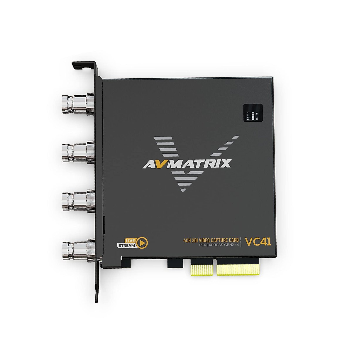 AVMATRIX VC41 4-CH 3G-SDI PCIE simultaneous Input and Capture Card PCIE GEN2×4, 2.5GB/S Transfer Bandwidth Support Portrait and Landscape Mode
