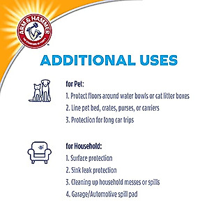 Arm & Hammer for Dogs Puppy Training Pads with Attractant | New & Improved Super Absorbent, Leak-Proof, Odor Control Quilted Puppy Pads with Baking Soda| 50 Count Wee Wee Pads