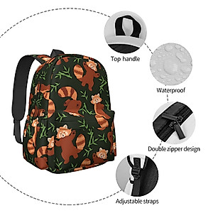 KiuLoam 17 Inch Backpack Cute Red Panda Cartoon Design Laptop Backpack Shoulder Bag School Bookbag Casual Daypack