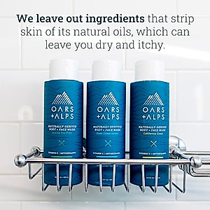Oars + Alps Men's Moisturizing Body and Face Wash, Skin Care Infused with Vitamin E and Antioxidants, Sulfate Free, California Coast, 2 Pack